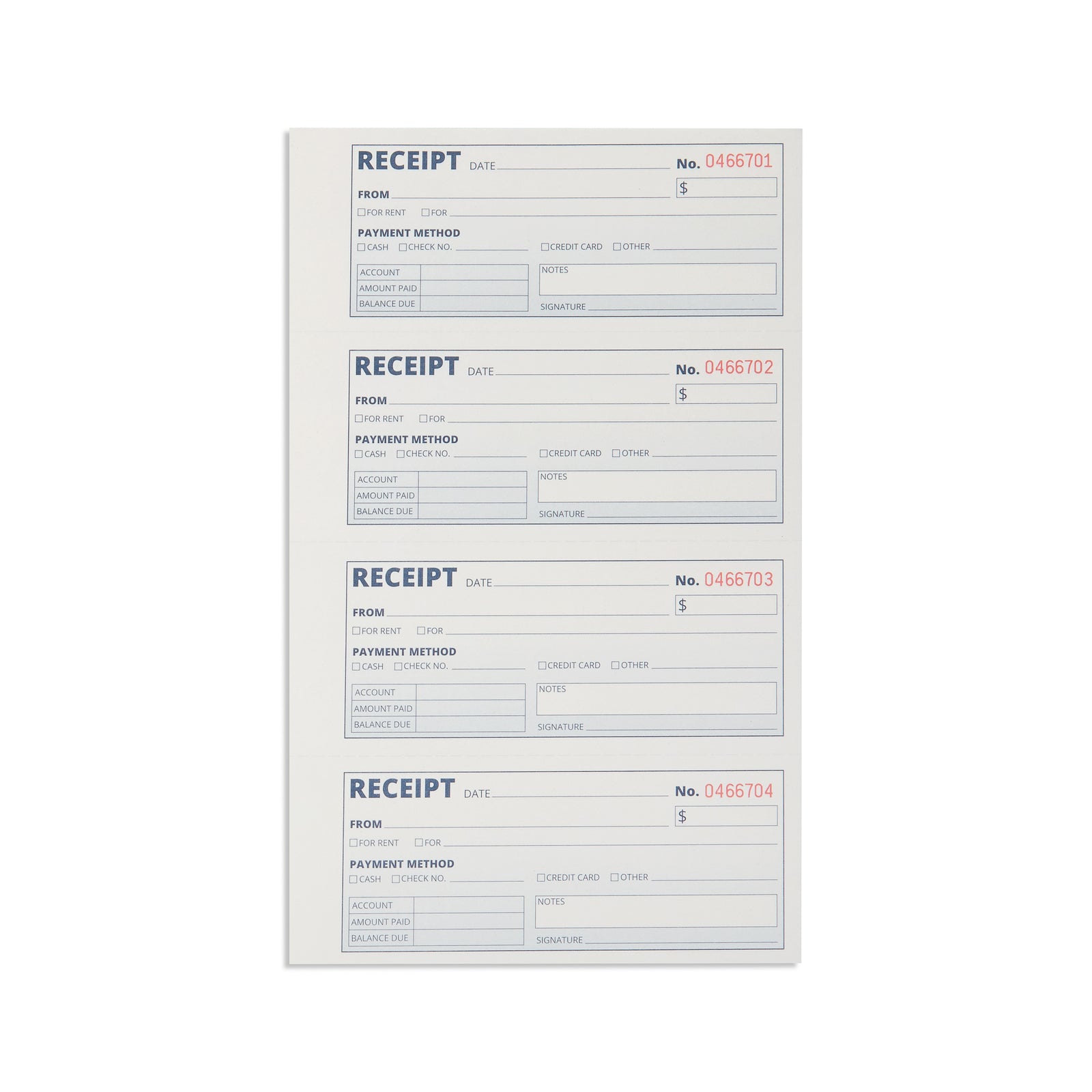 Blue Summit Supplies Receipt Books with 3-Part Carbonless Forms, 5 Pac
