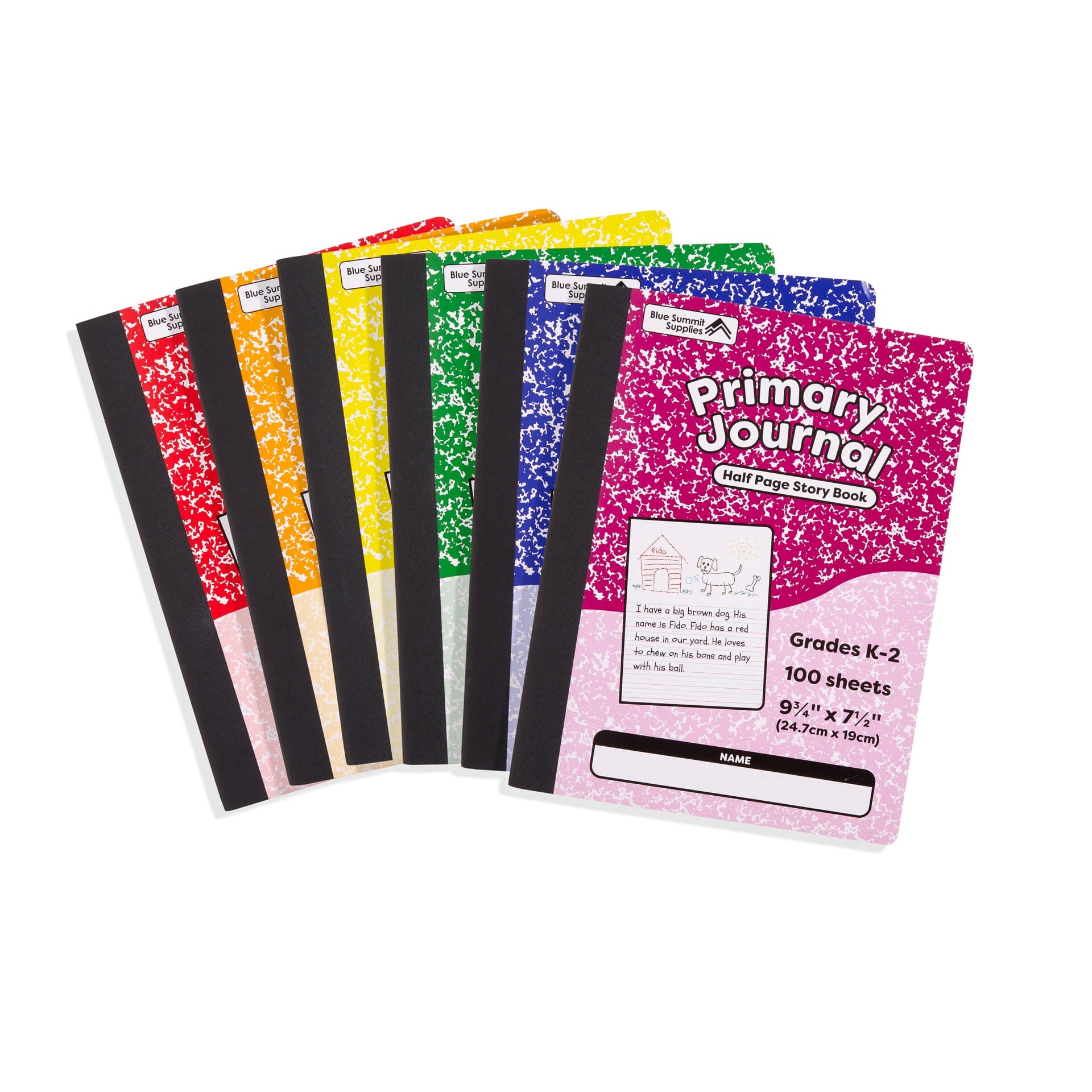 Story Book, Half Page, Assorted Colors, Carton, 48 Pack