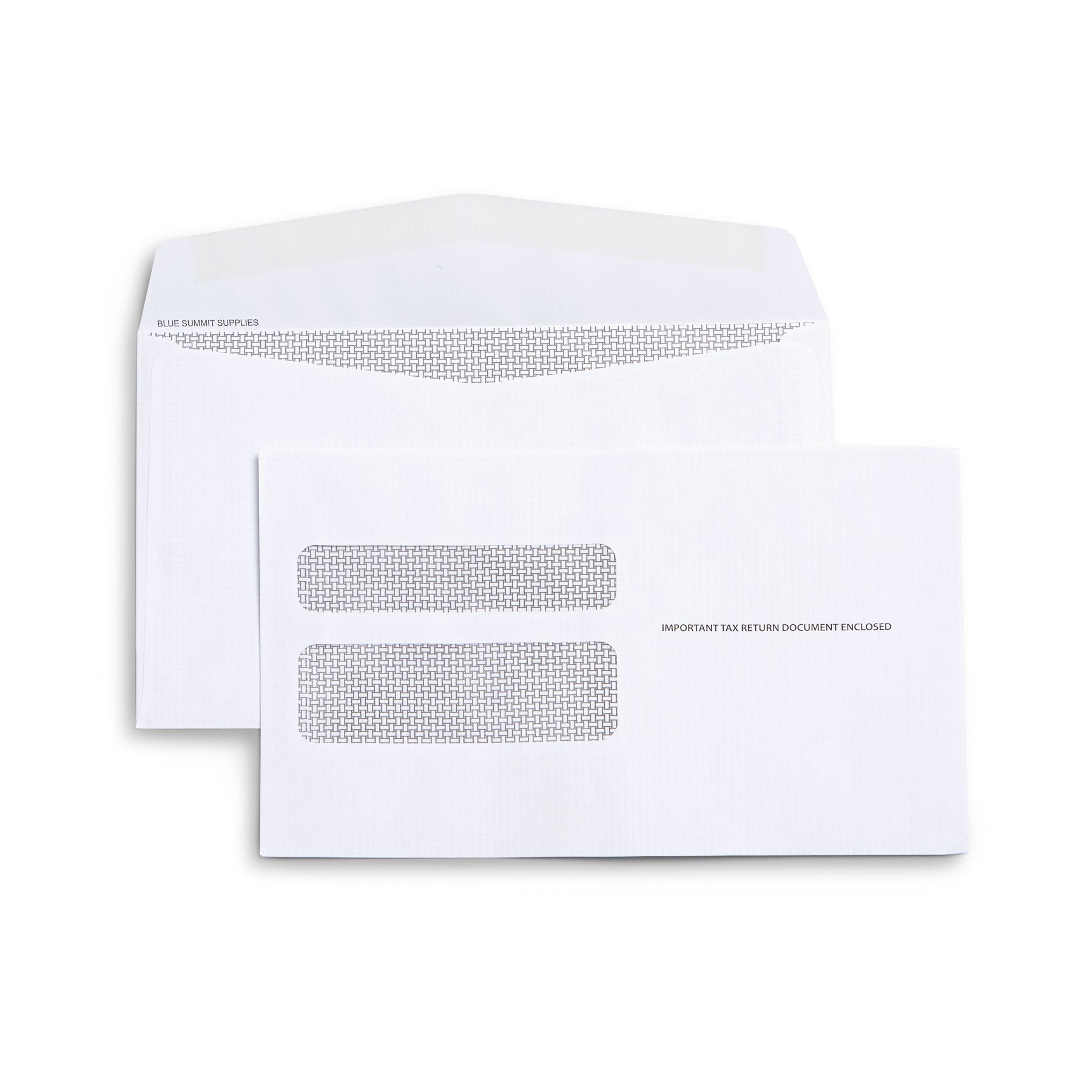 Blue Summit Supplies Envelopes, W2 Envelopes, Double Window, Security