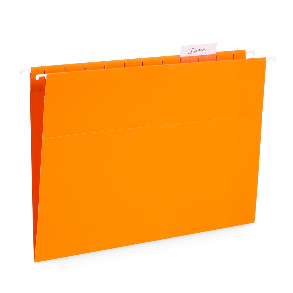 Blue Summit Supplies Hanging File Folders, Letter, 1/5 Tab, Orange, 25