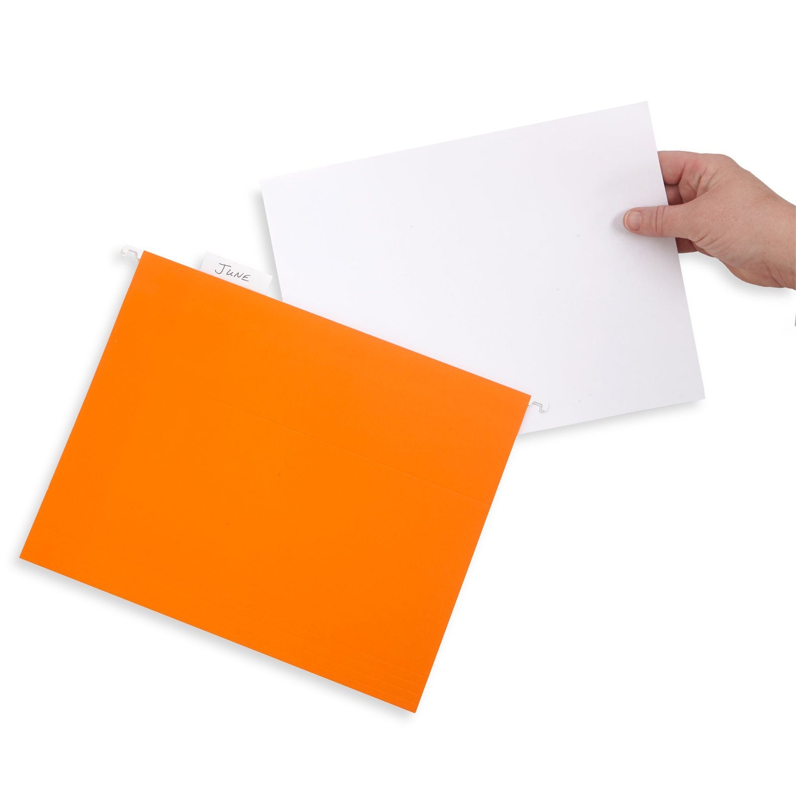 Blue Summit Supplies Hanging File Folders, Letter, 1/5 Tab, Orange, 25