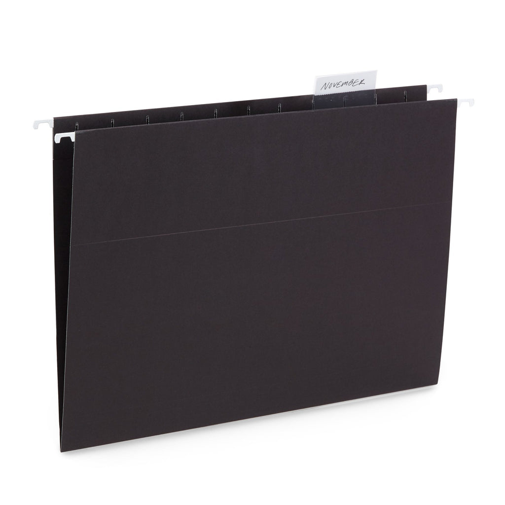 Blue Summit Supplies Hanging File Folders, Letter, 1/5 Tab, Black, 25