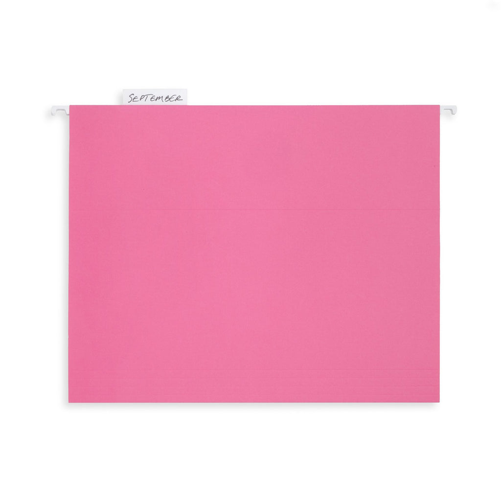 Blue Summit Supplies Hanging File Folders, Letter, 1/5 Tab, Pink, 25 P