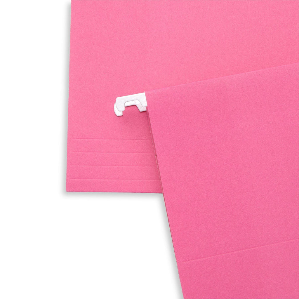 Blue Summit Supplies Hanging File Folders, Letter, 1/5 Tab, Pink, 25 P