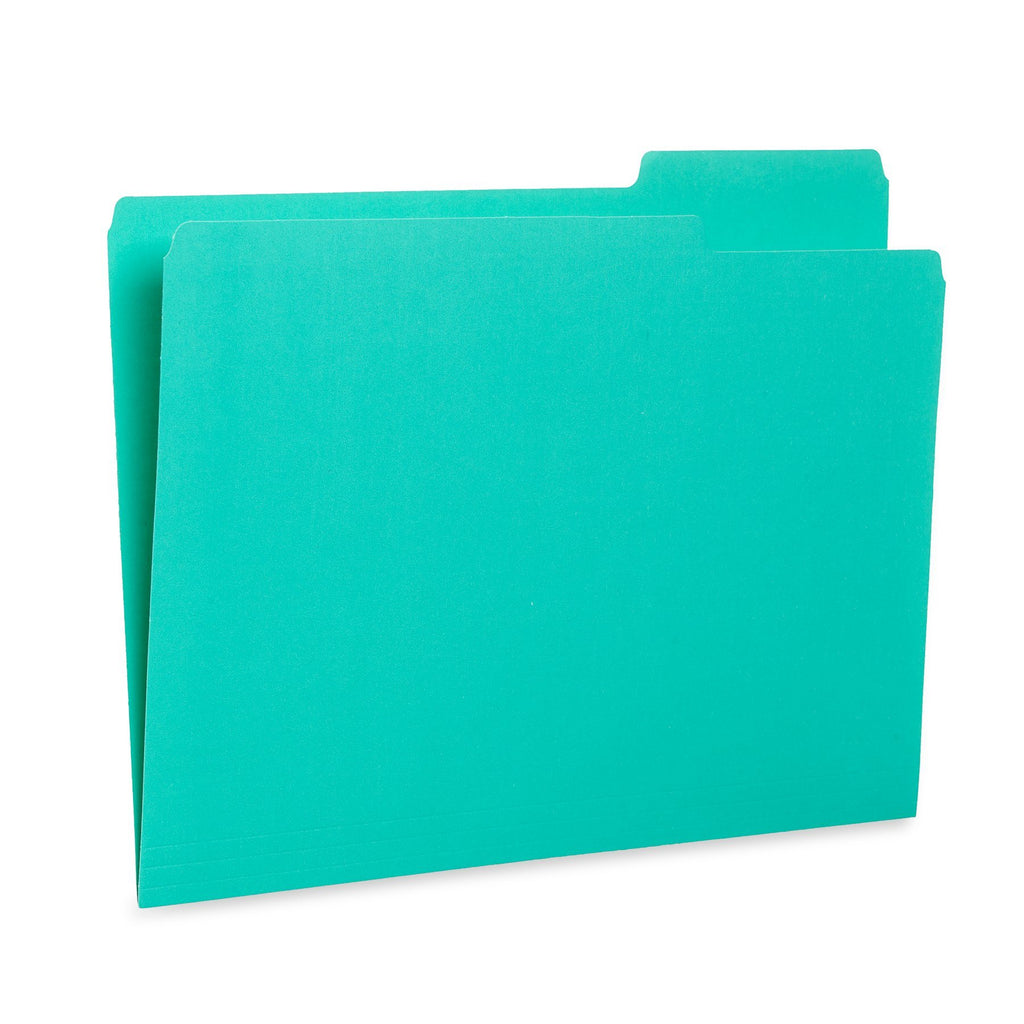 Blue Summit Supplies File Folders, Letter, 1/5 Tab, Assorted Gem Tones