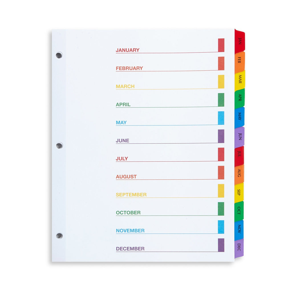 Blue Summit Supplies Index Dividers, 12-Tab Annual, White, 72 Dividers