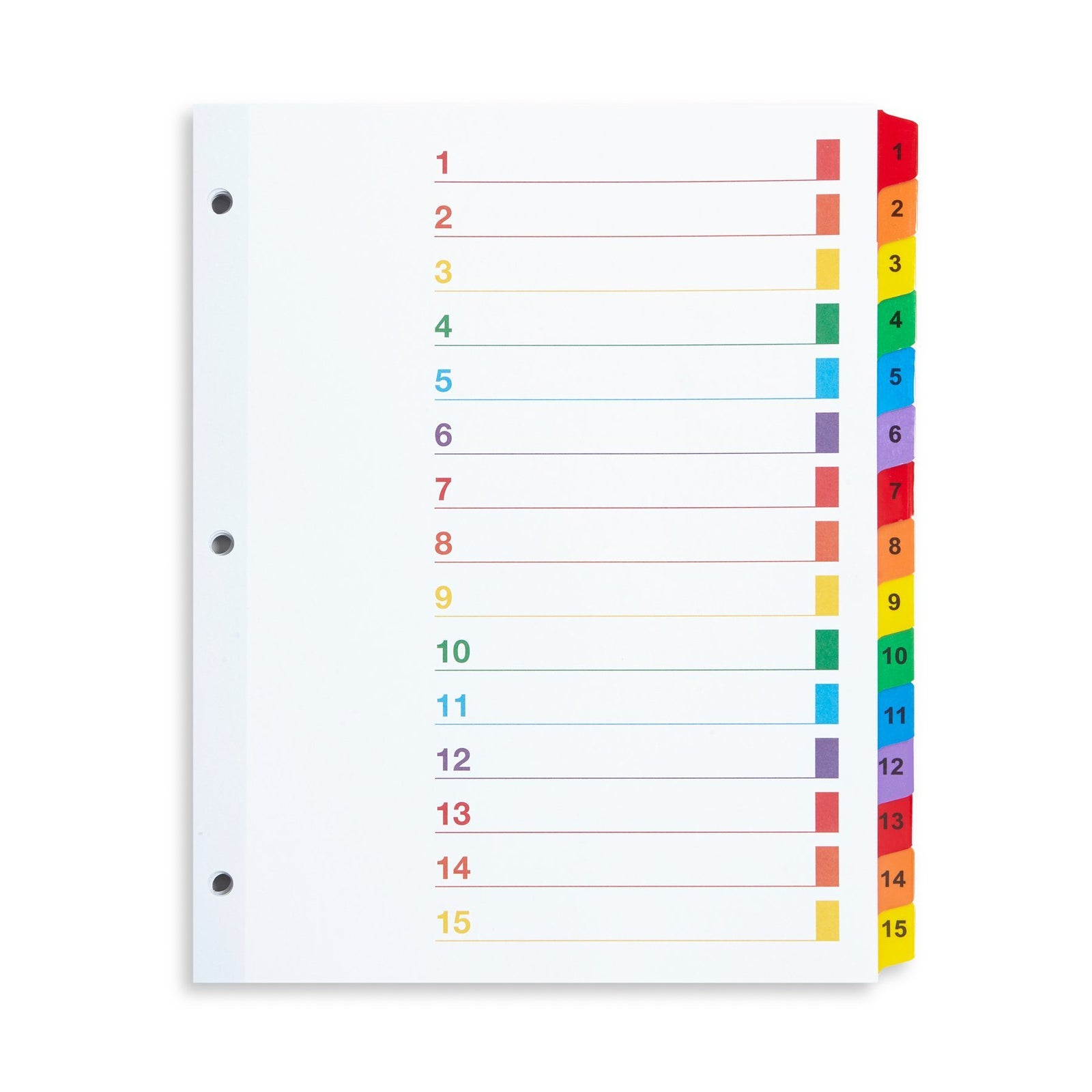 Blue Summit Supplies Table of Contents Dividers, 15-Tab Numbered, Whit
