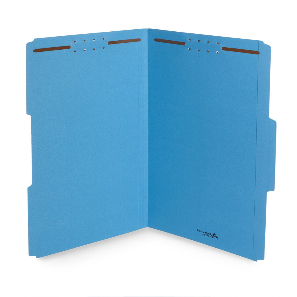 Blue Summit Supplies Fastener Folders, Reinforced, Legal, 1/3 Tab, Blu