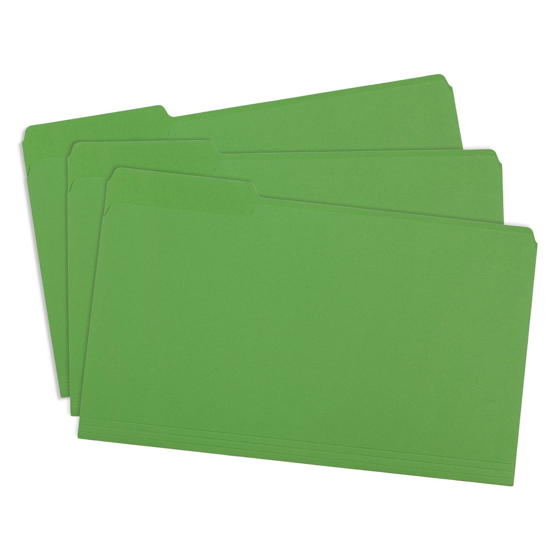 Blue Summit Supplies File Folders, Legal, 1/3 Tab, Green, 100 Pack