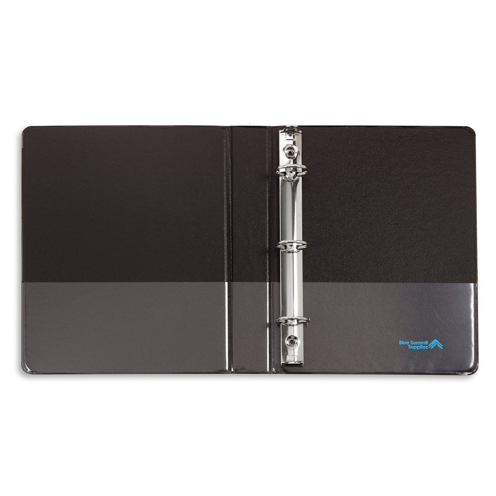 Blue Summit Supplies 1" Mini Binder, O-Ring, Black, 6 Pack