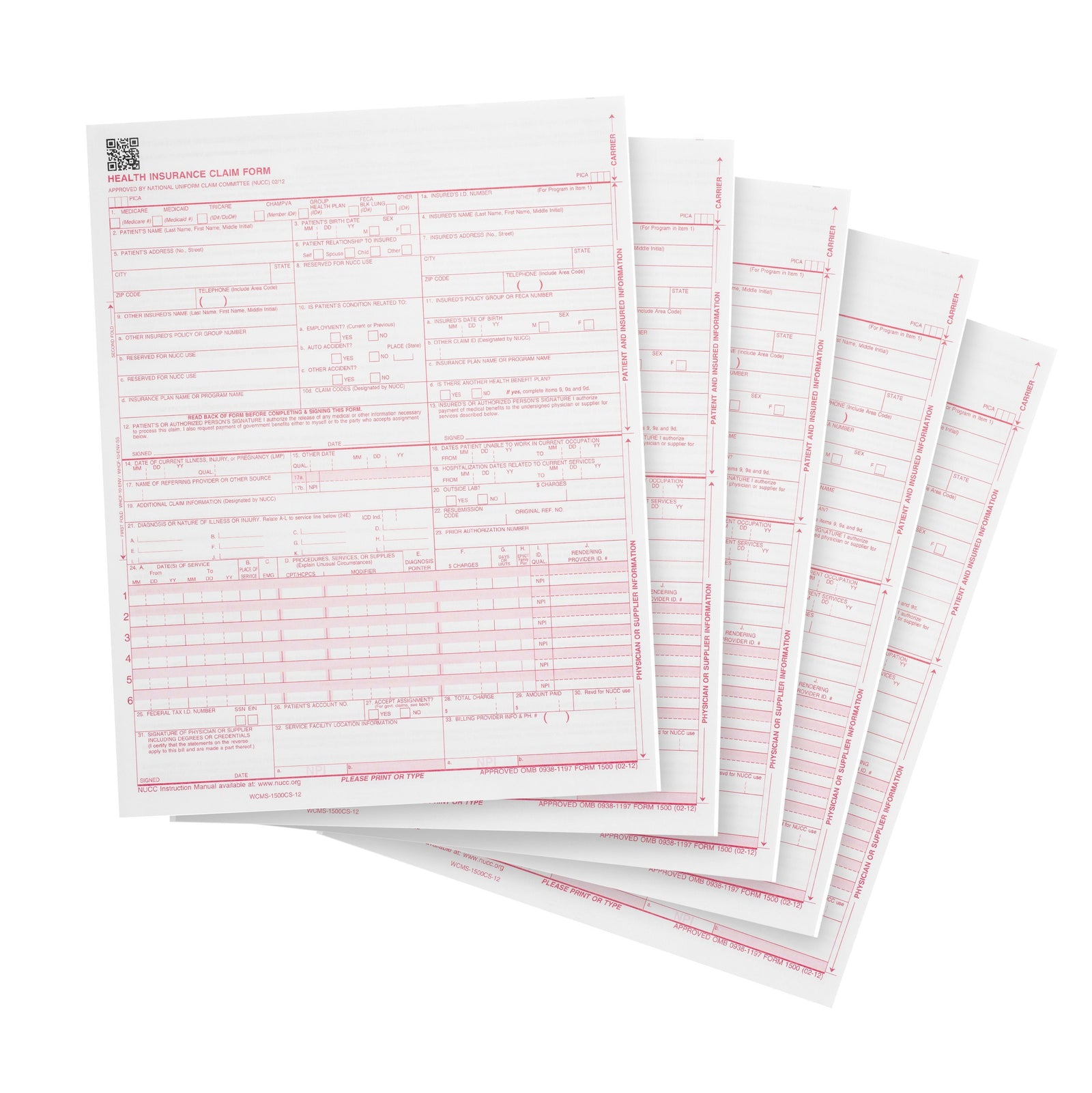 Blue Summit Supplies Medical Claims Forms, CMS-1500, 500 Pack