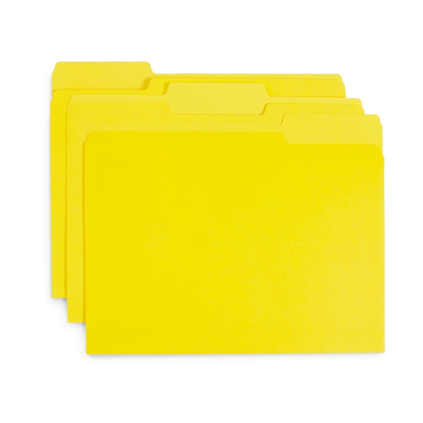 Blue Summit Supplies File Folders, Letter, 1/3 Tab, Yellow, 100/Pack