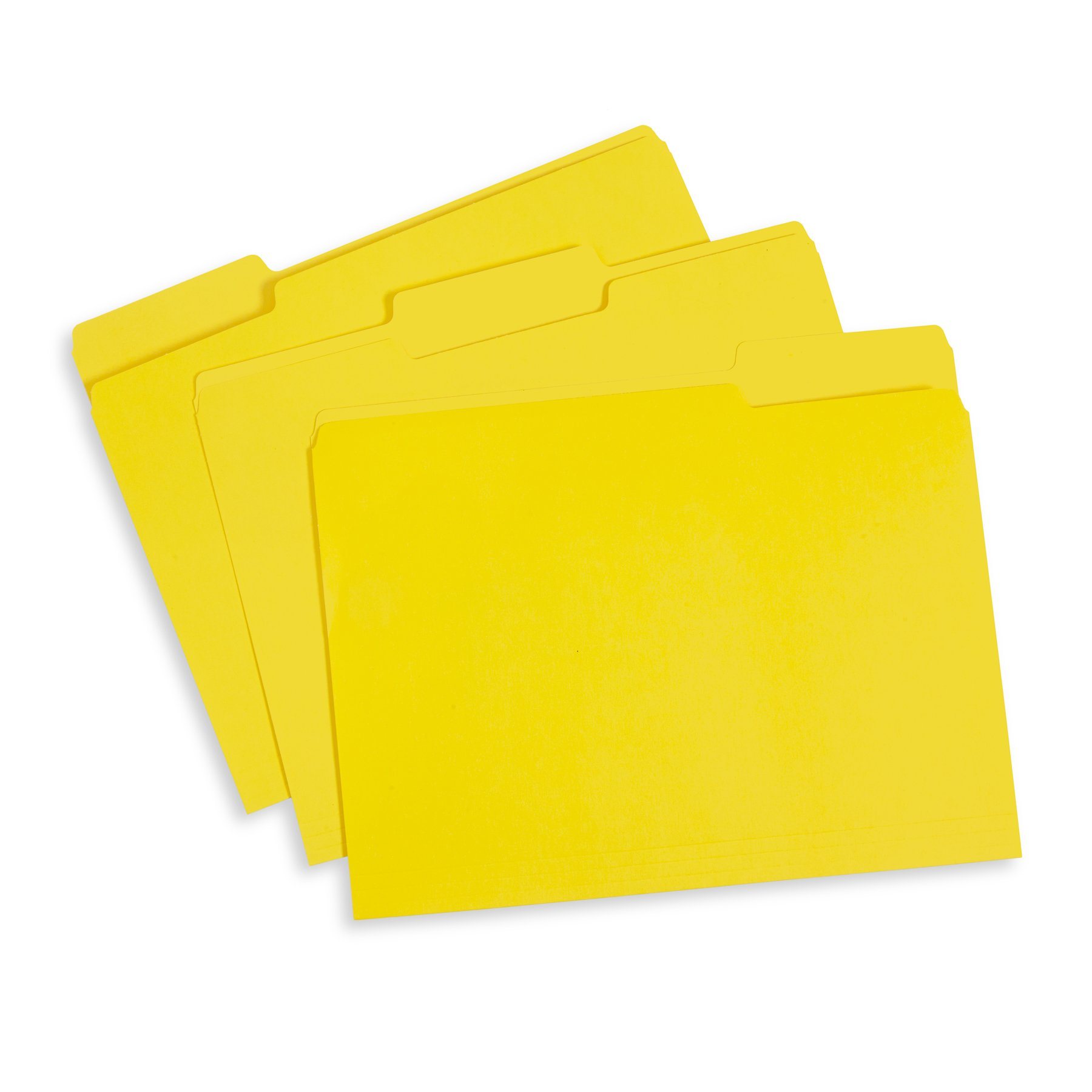 Blue Summit Supplies File Folders, Letter, 1/3 Tab, Yellow, 100/Pack