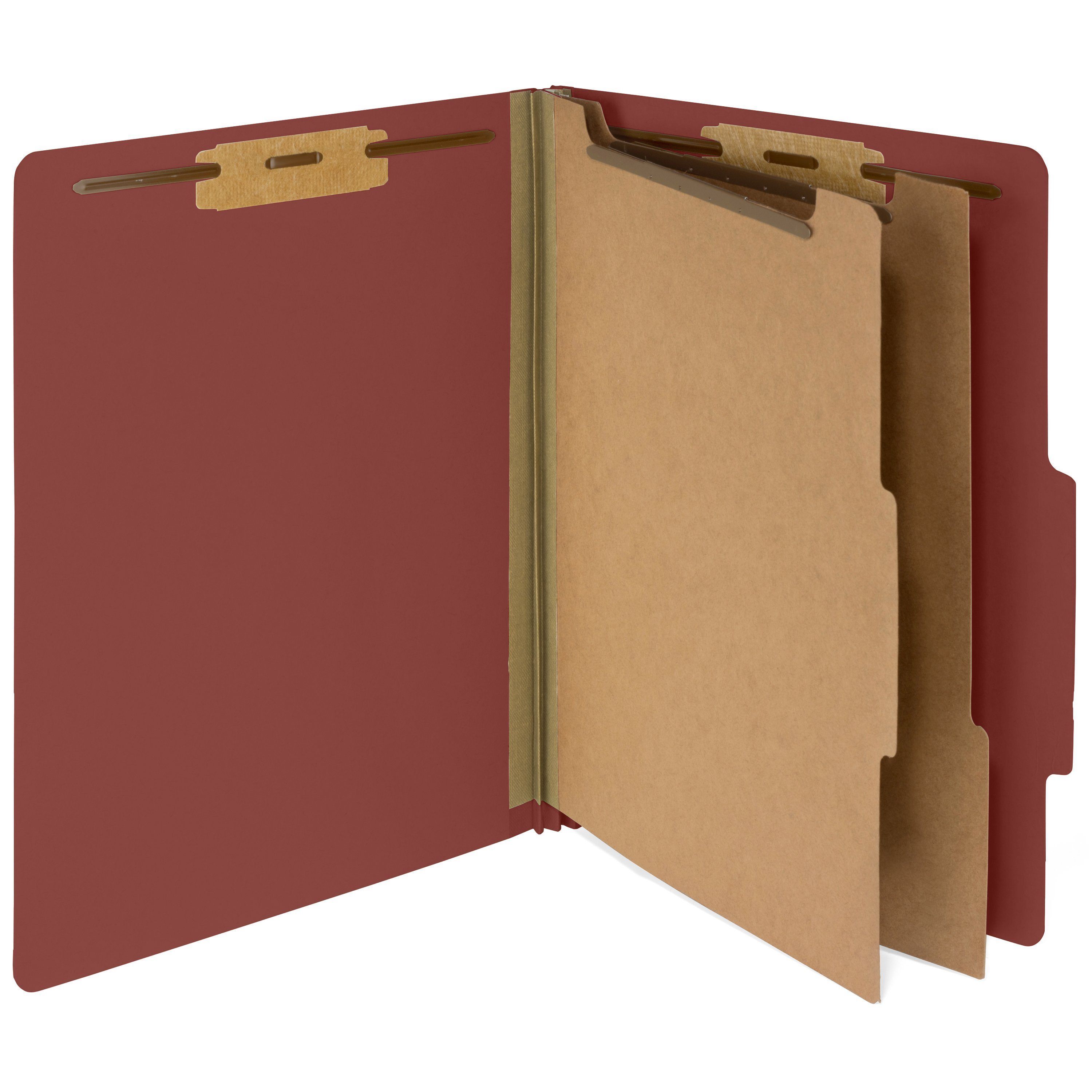 Blue Summit Supplies 30 Letter Size Red Classification Folders, 2 Divi