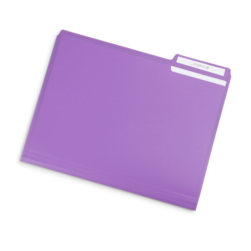 Blue Summit Supplies Plastic File Folders, Letter, 1/3 Tab, Assorted C